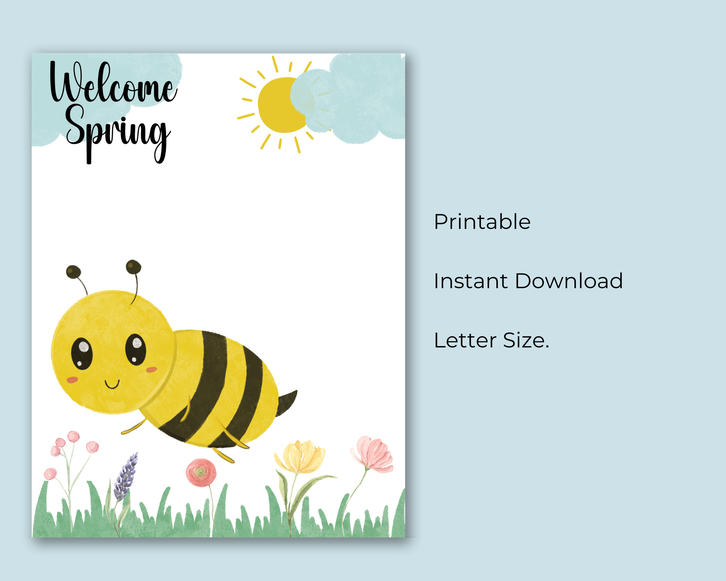 Bee Handprint Spring Art, Preschool Keepsake (PDF), Spring Art Activity ...