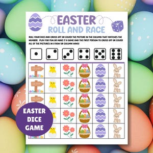 Easter Dice Game, Printable Roll and Race Game for Kids and Families ...