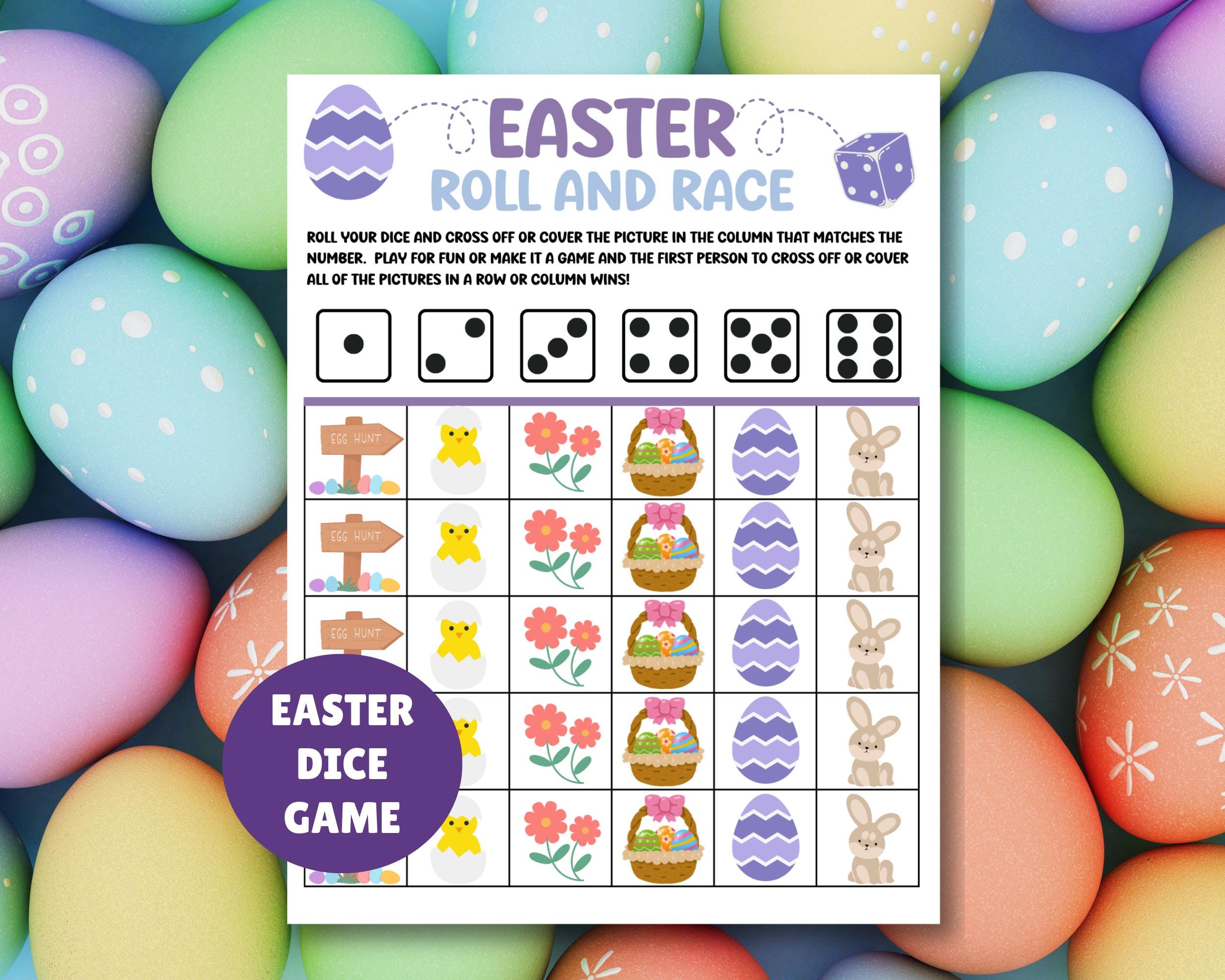 Easter Dice Game, Printable Roll and Race Game for Kids and Families ...