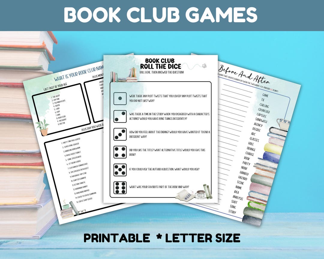 Book Club Games Bundle, What is Your Book Name, Book Club Party, Book ...