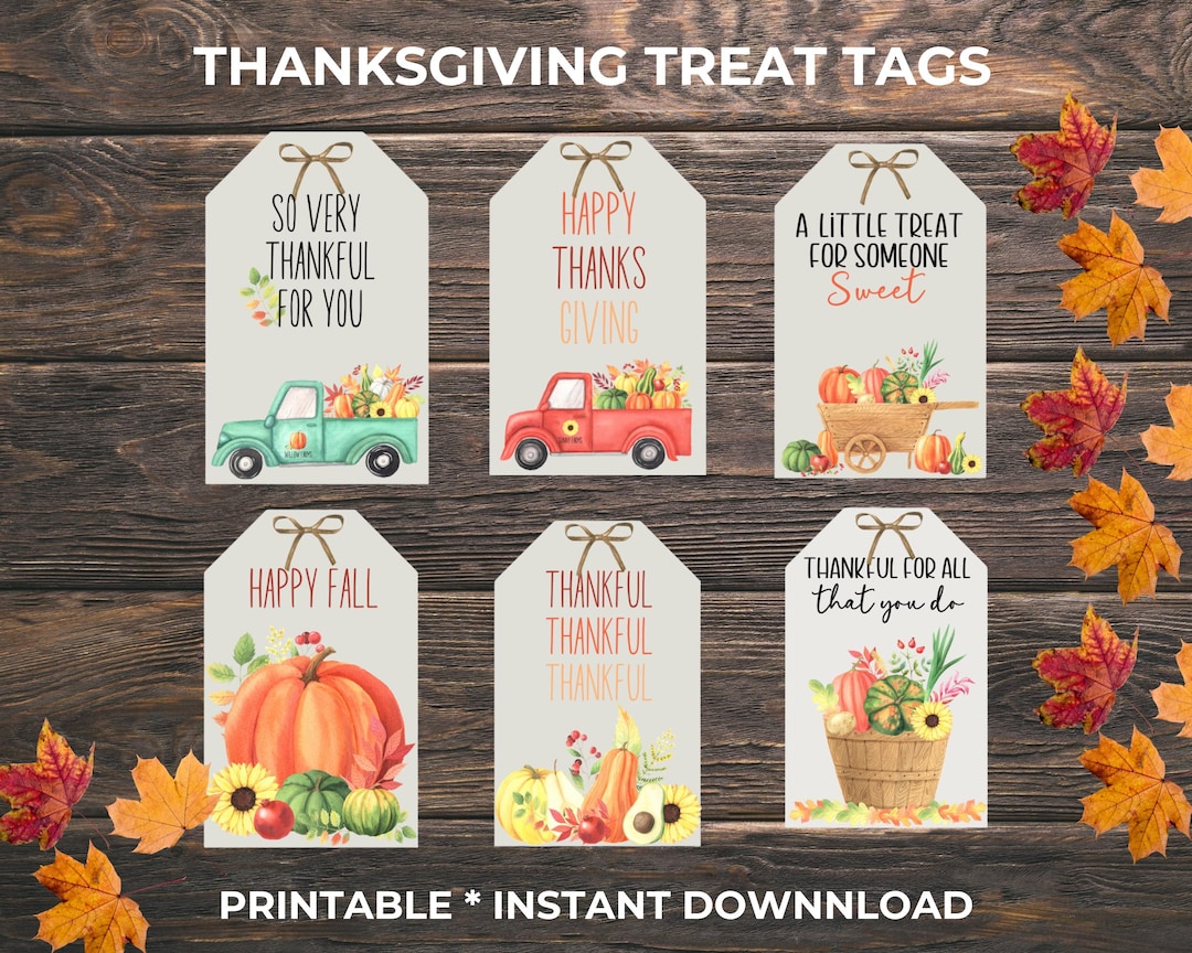 Thanksgiving Gift Tags. Thankful for You Printable Tag, Thanksgiving ...