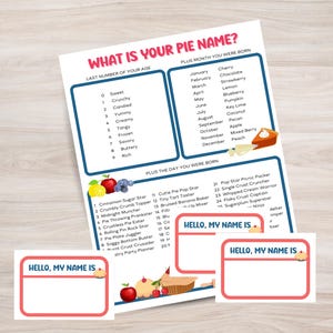 What is Your Pie Name, Pie Name Game, Family Reunion Game, National Pie ...