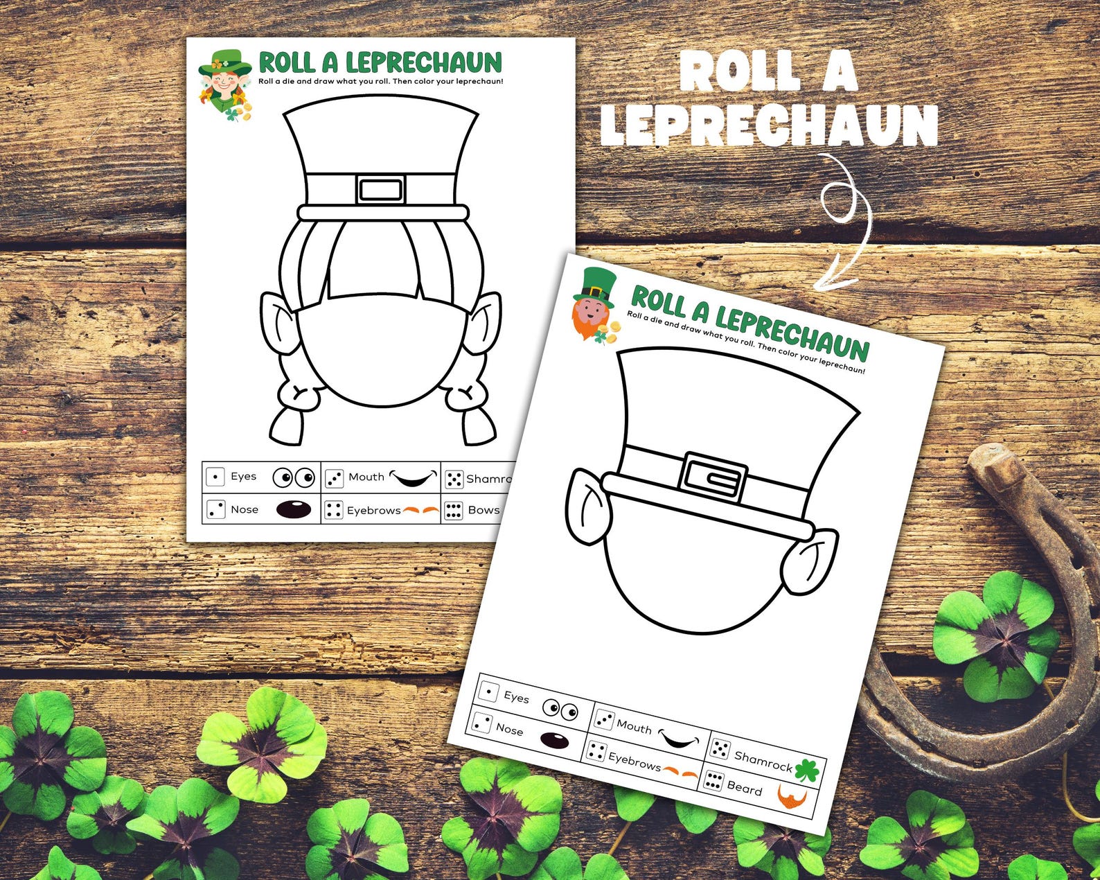 Roll A Leprechaun Dice Game, Leprechaun Dice Game, St. Patrick's Day ...