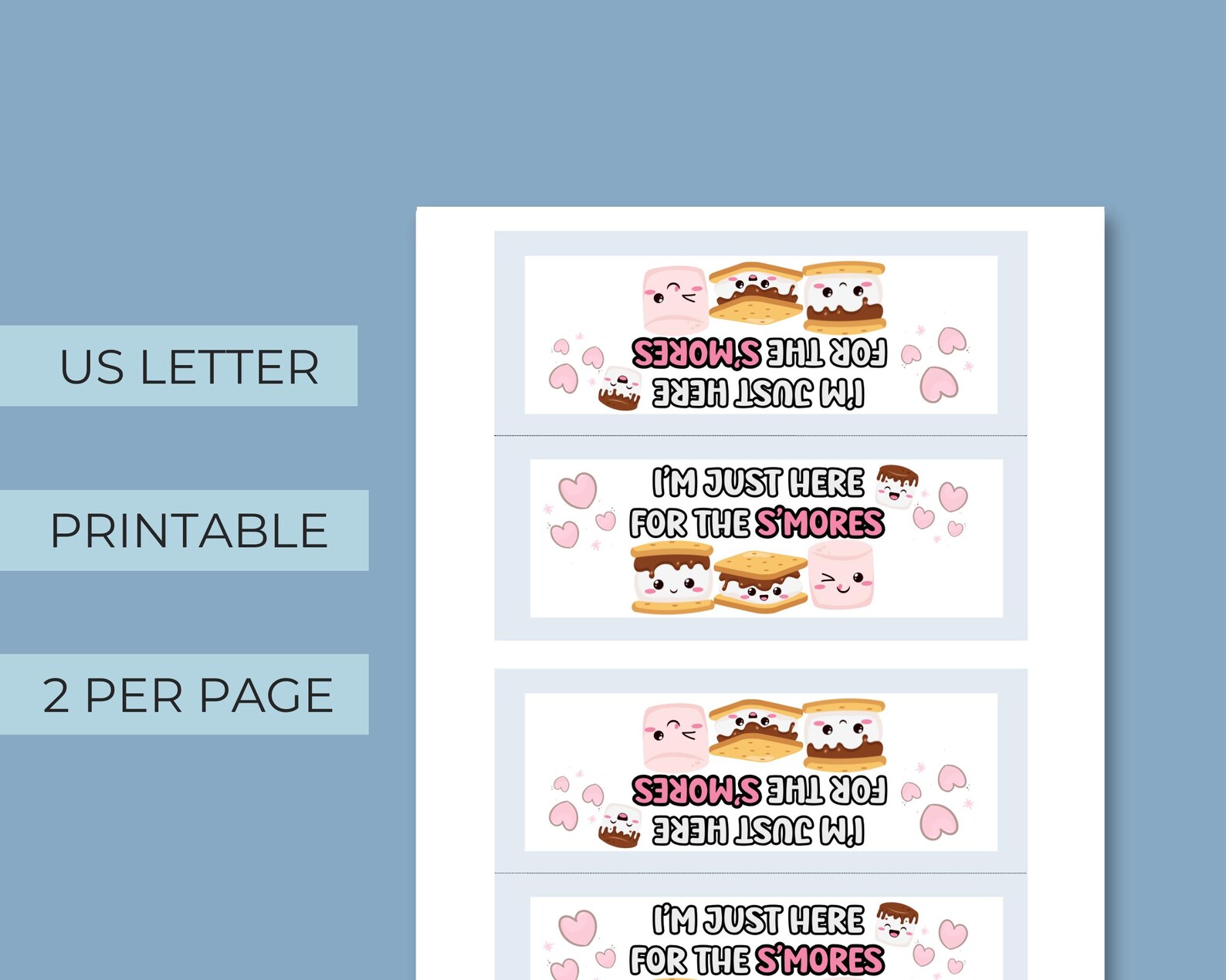 Smore Tags, Camping Treat Bag Topper, Printable S'more Treat Bag Topper ...