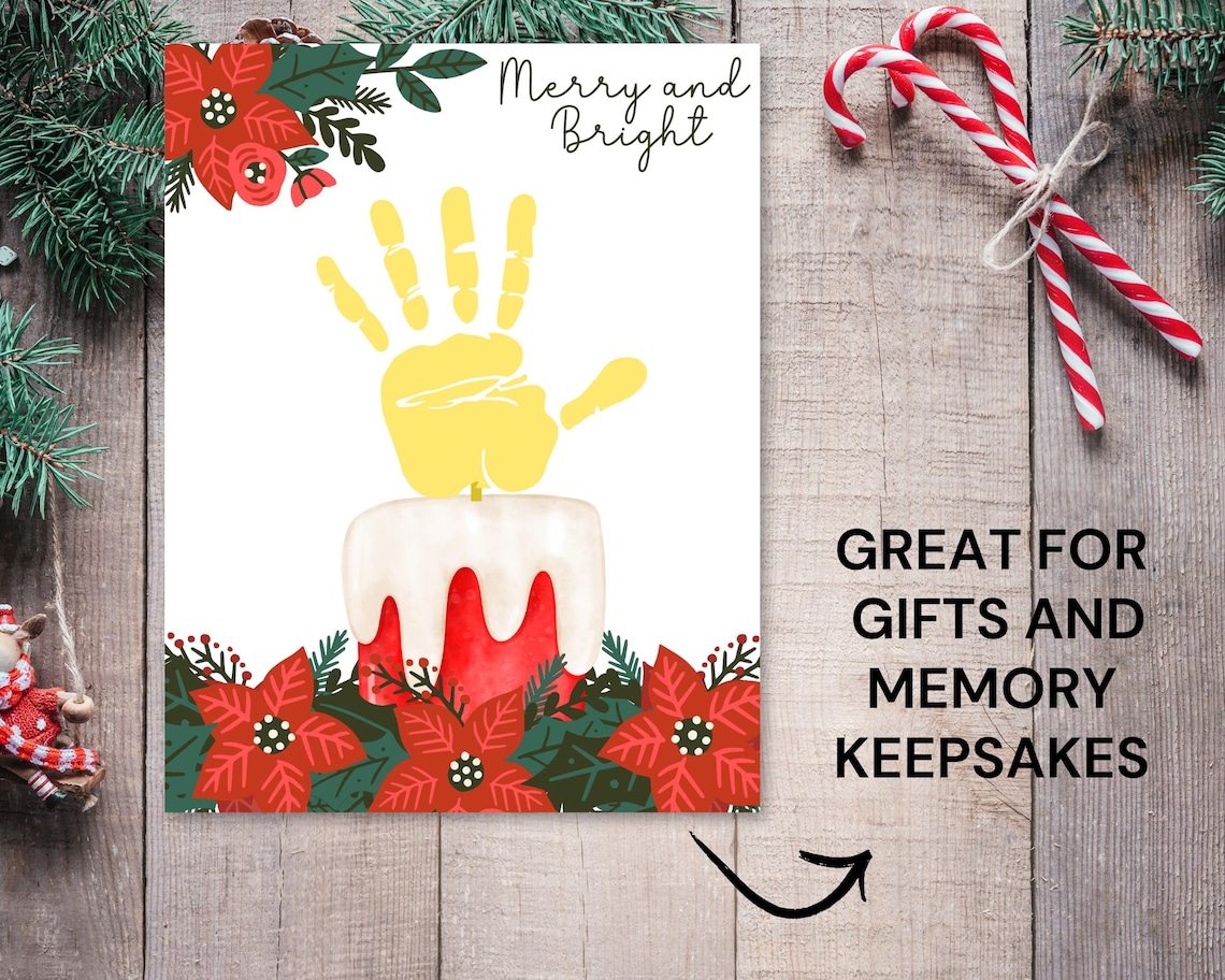 Christmas Handprint Art, Holiday Handprint Craft, Winter Handprint Art ...