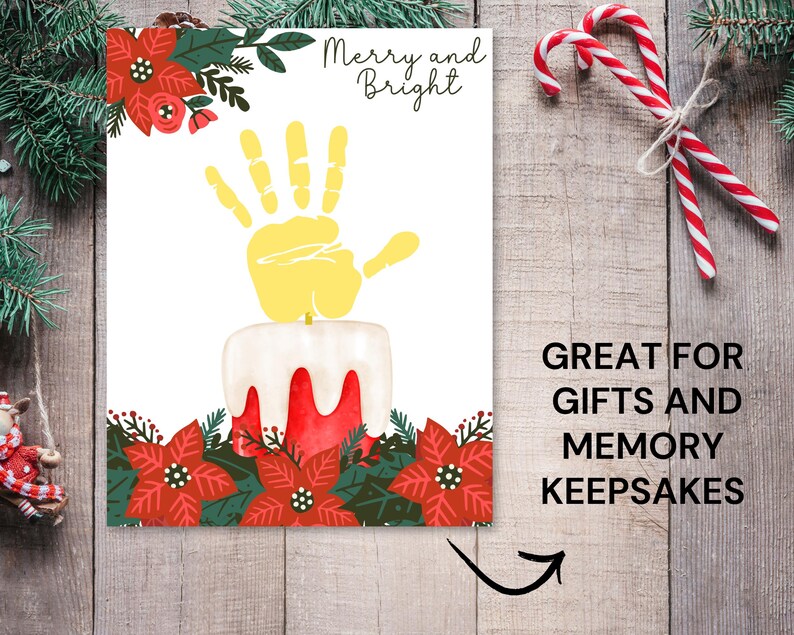 Christmas Handprint Art, Holiday Handprint Craft, Winter Handprint Art ...