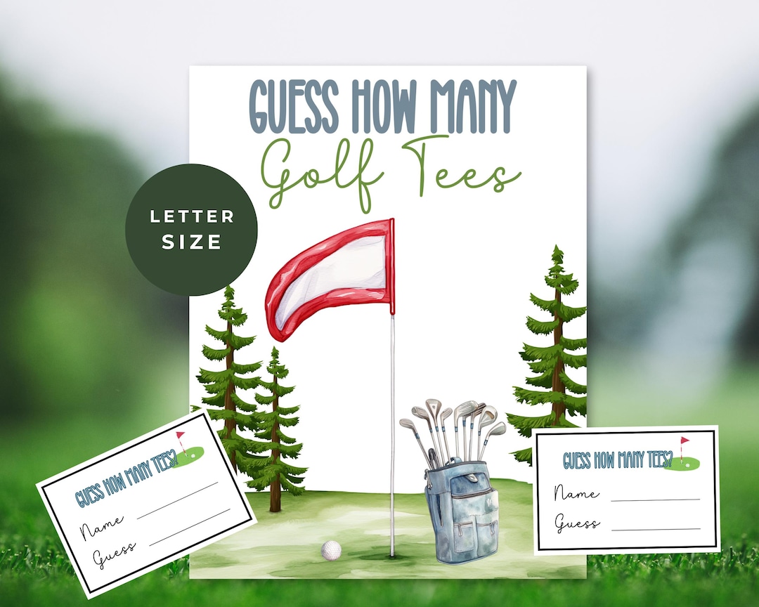 Golf Themed Party Game, Guess How Many Golf Tees, Golf Baby Shower Game ...