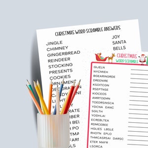 Christmas Word Scramble, Printable Holiday Word Scramble, Holiday ...