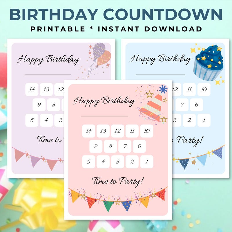 Birthday Countdown Calendar for Kids - Etsy