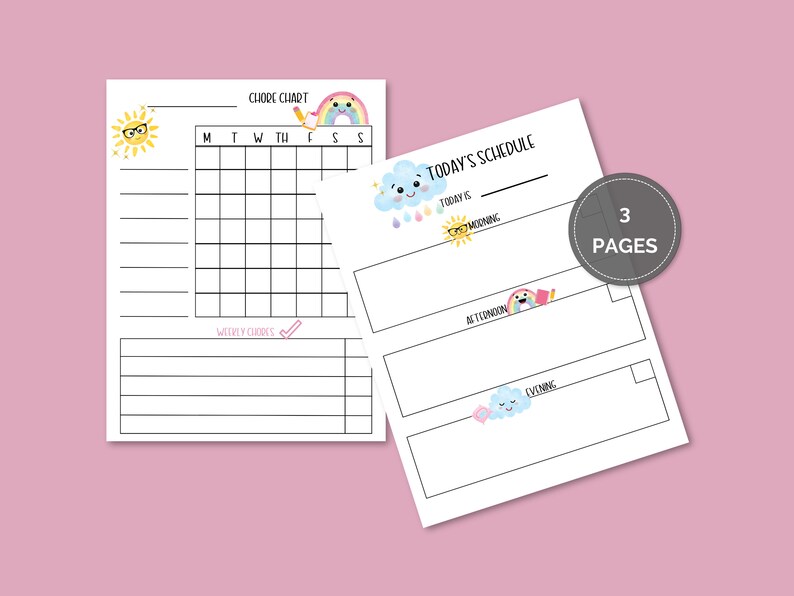 Kids Daily Task Charts,daily Habit Chart for Kids,printable Daily Chore ...