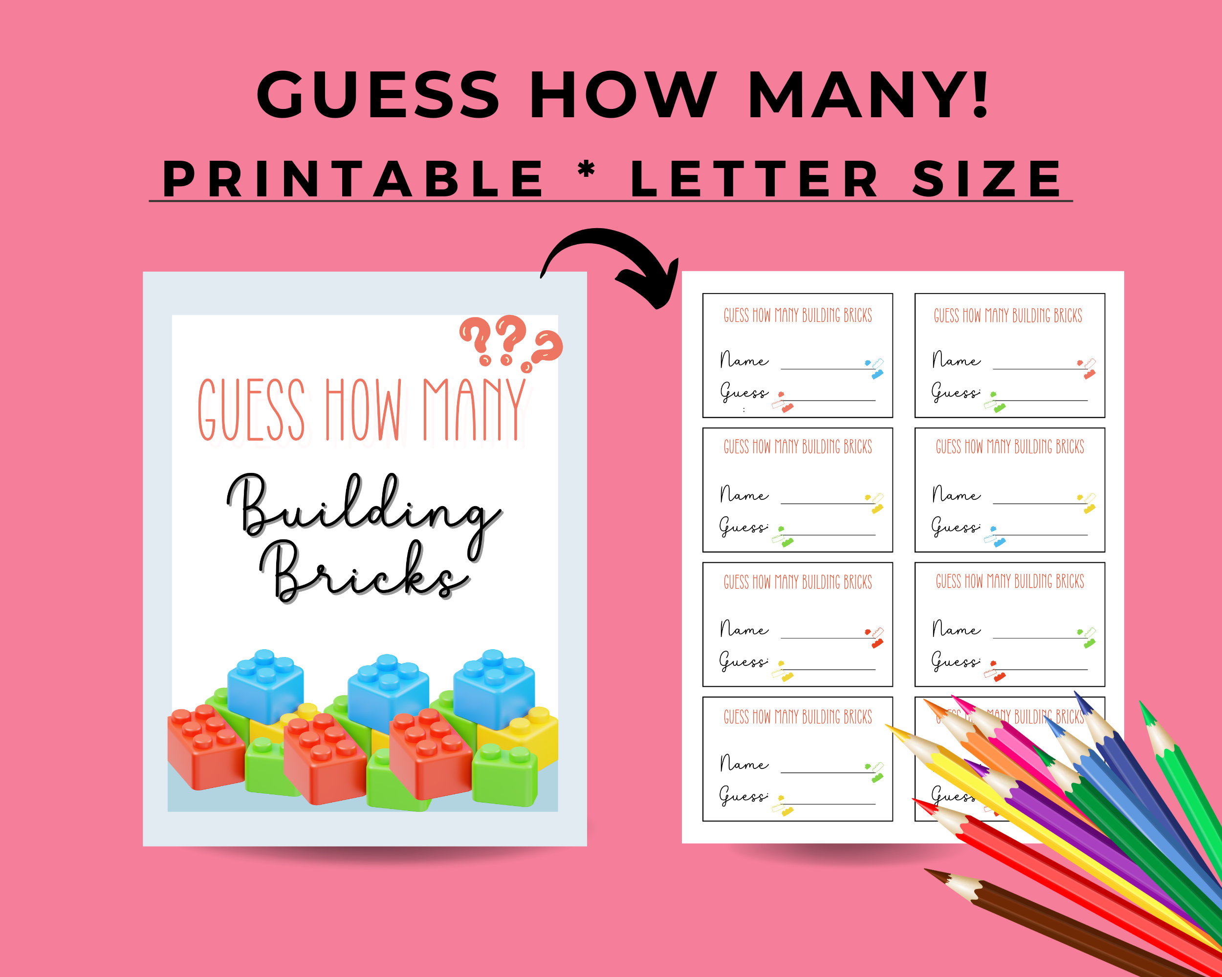 Guess How Many, How Many Building Bricks, Building Blocks Birthday ...
