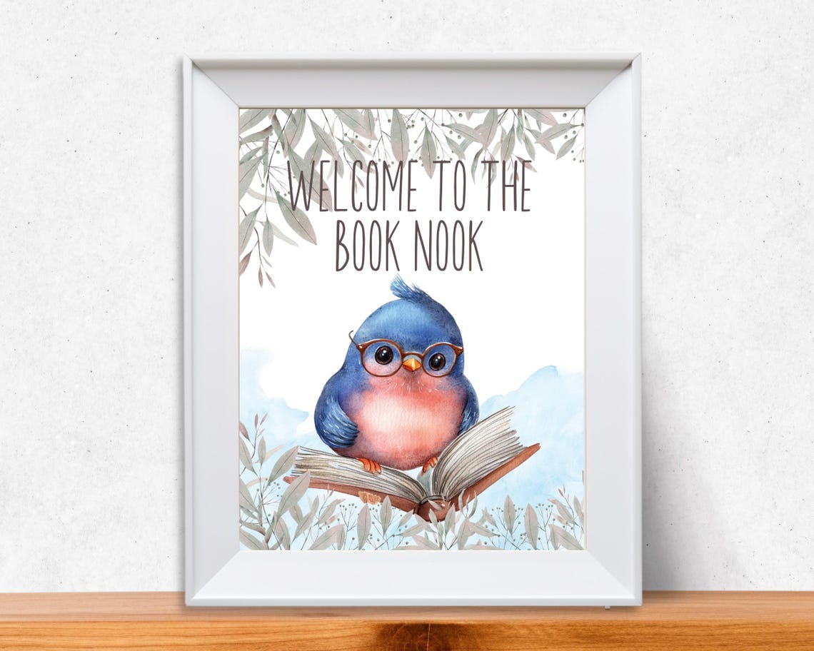 Reading Corner Signs Printable, Book Nook Signs, Reading Posters for ...