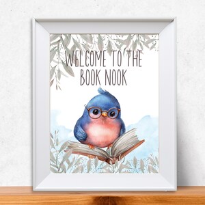 Reading Corner Signs Printable, Book Nook Signs, Reading Posters for ...