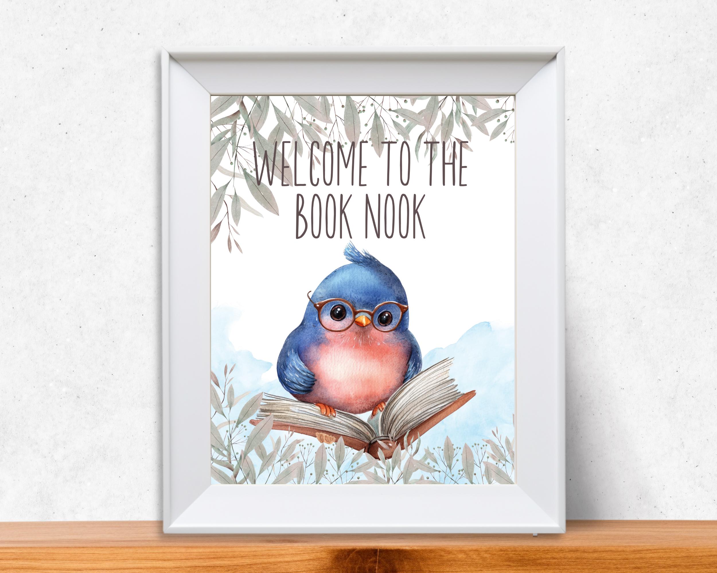 Reading Corner Signs Printable, Book Nook Signs, Reading Posters for ...