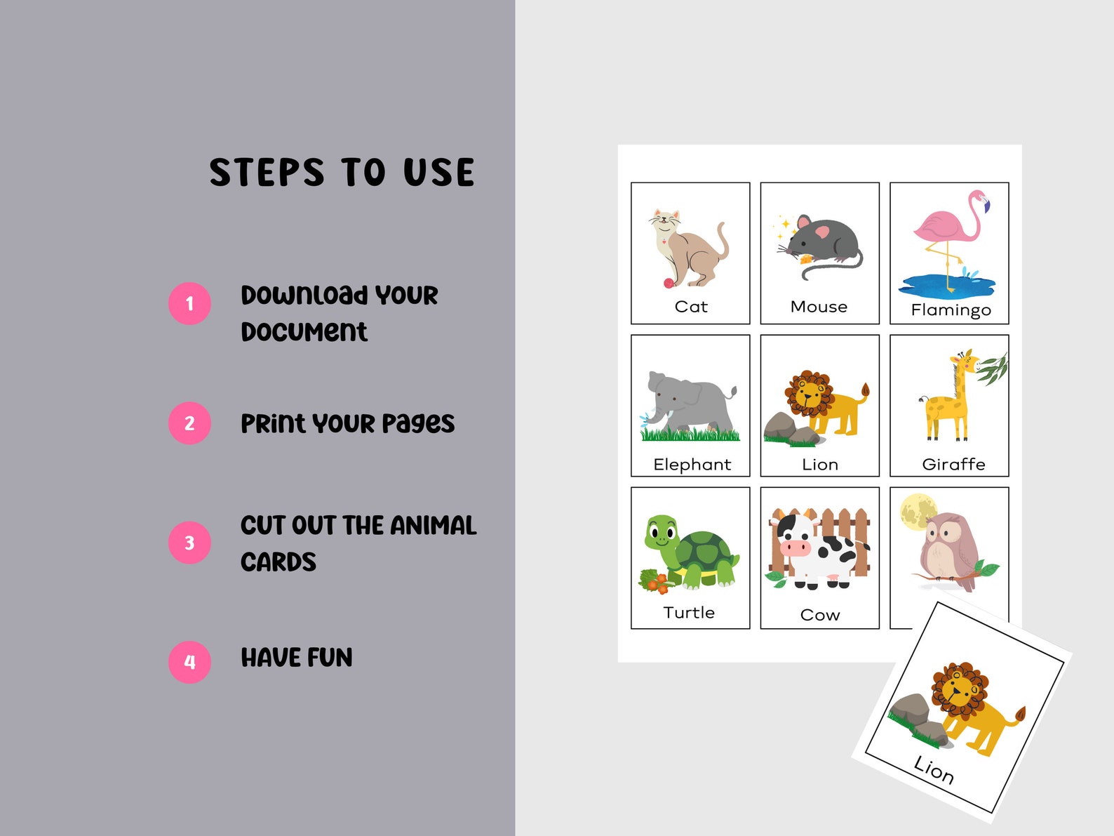 Animal Charades, Charades Printable, Charades Cards, Action Charades ...
