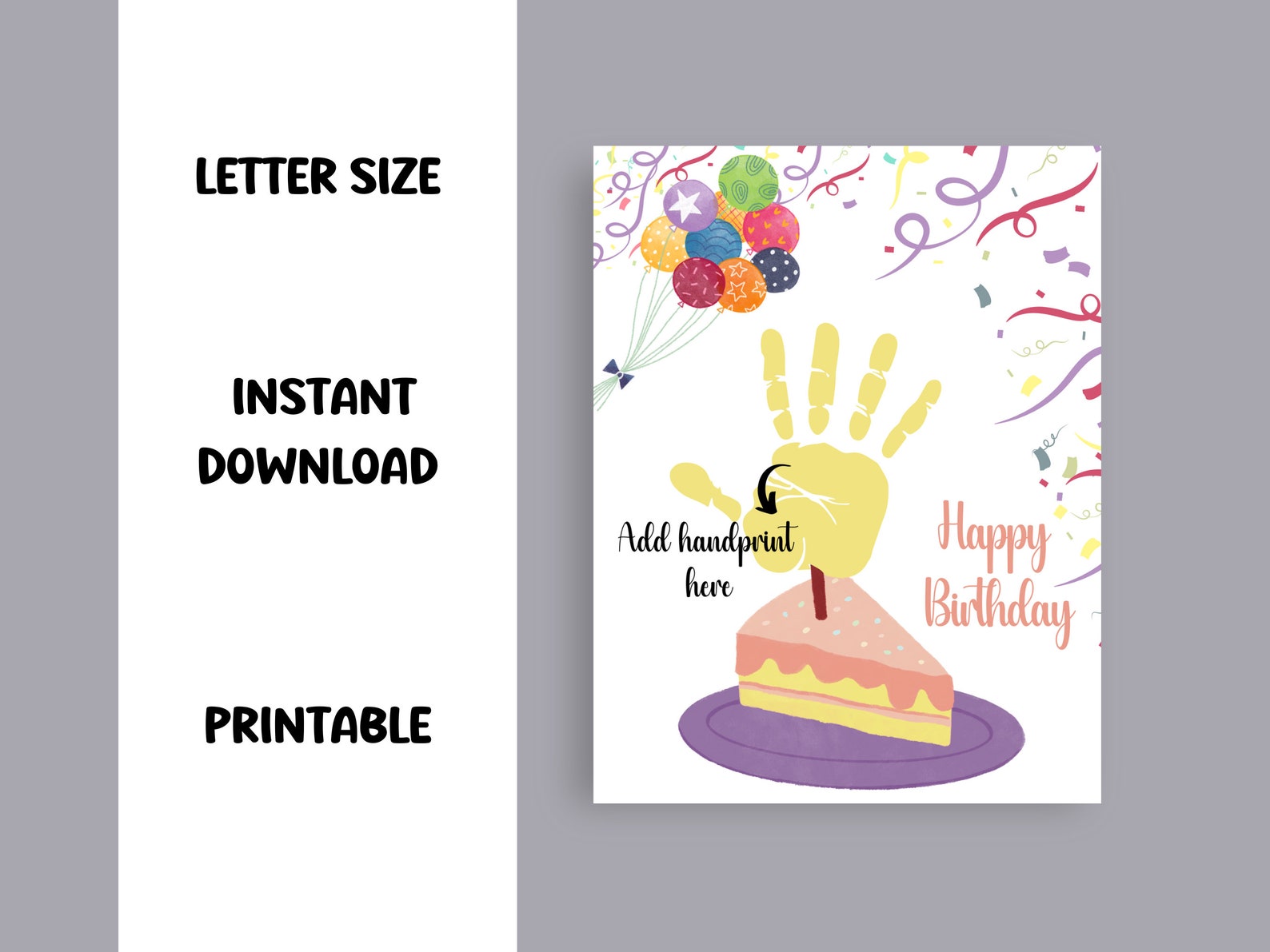 Birthday Handprint Art, Birthday Card From Kids, DIY Handprint Card ...