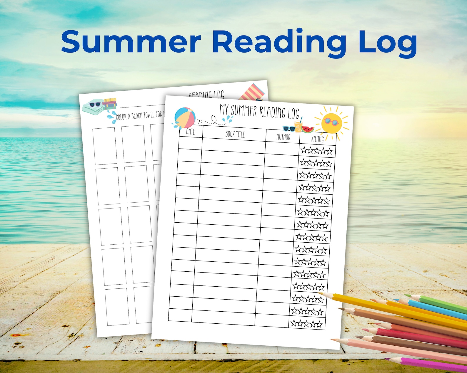 Printable Summer Reading Log for Kids, Book Tracker, Summer Reading ...