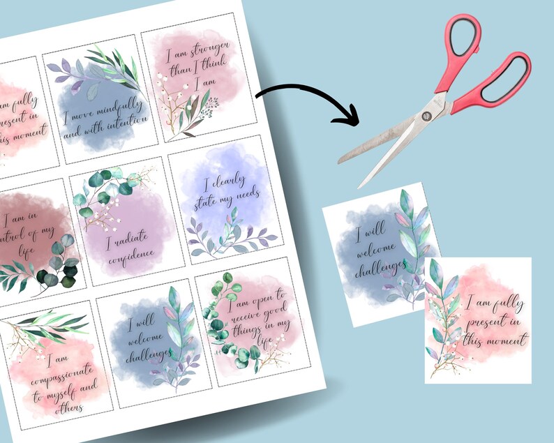 Affirmation Cards Printable, Daily Affirmation Cards, Mindfulness ...