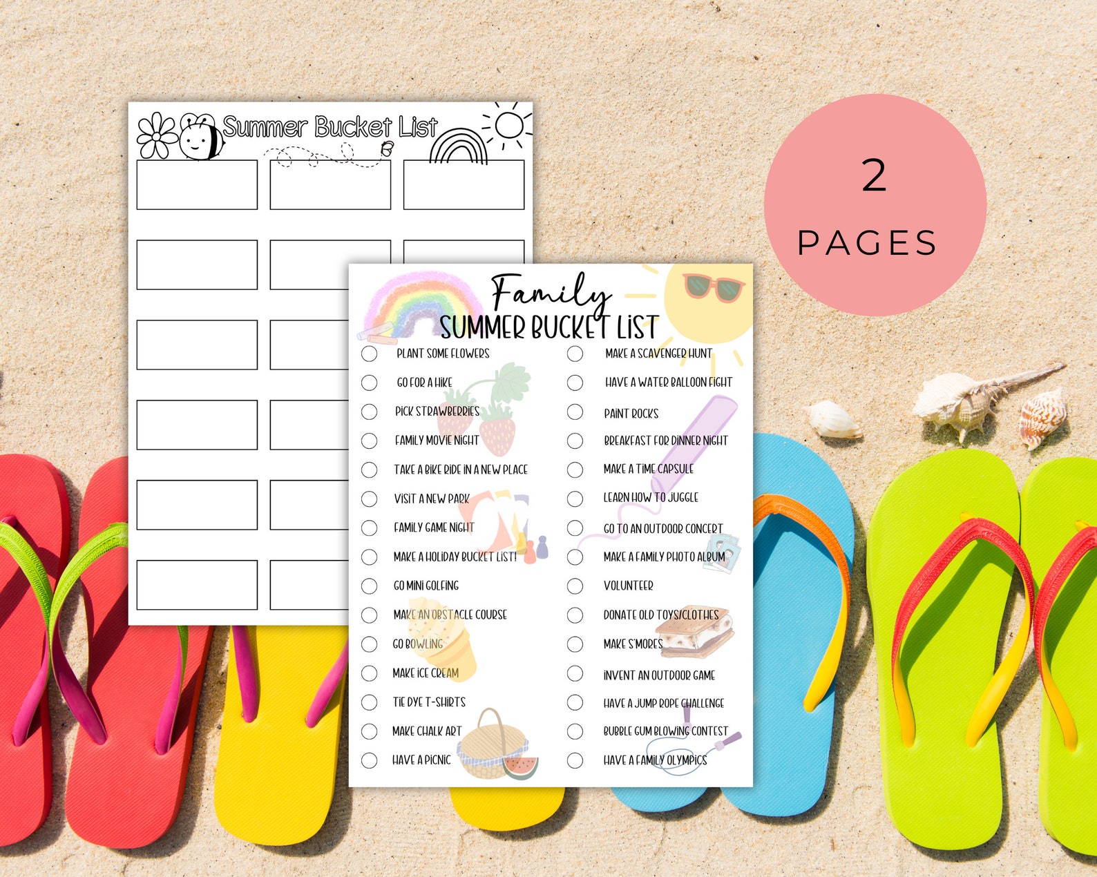Family Summer Bucket List, Summer Vacation Activity, Kid's Summer ...