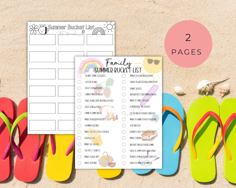 Summer Family Bucket List, Summer Vacation Activity, Kid's Summer ...