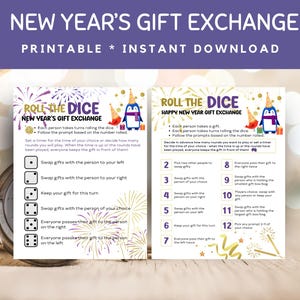 New Years Gift Exchange, Roll the Dice Gift Exchange, New Year's Eve ...