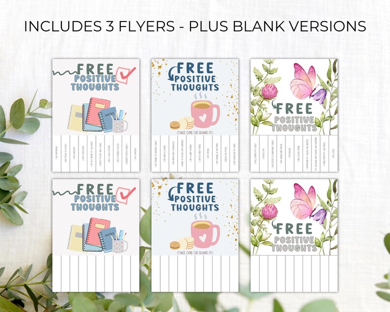 Positive Affirmations Poster, Positive Thoughts Printable, Tear off ...