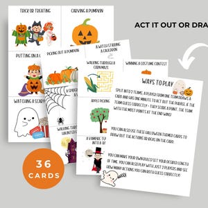 Halloween Charades, Printable Halloween Charades for Kids, Halloween ...