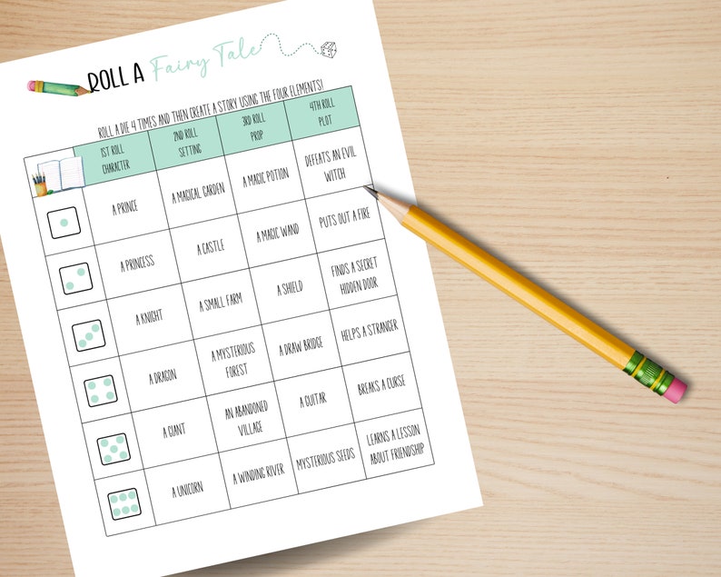 Roll A Story, Creative Writing Game for Kids, Writing Prompts,writing ...