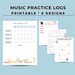 Music Practice Log, Kid's Music Lesson Chart, Piano Practice Tracker ...