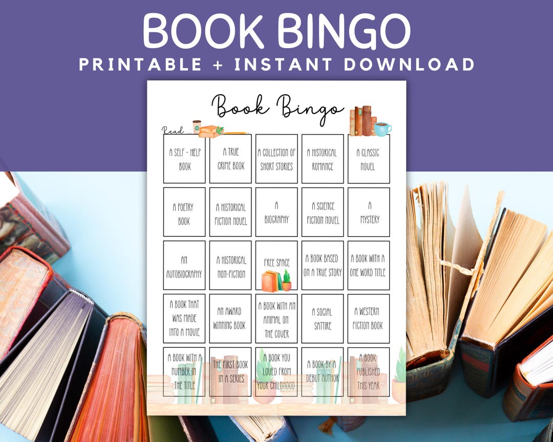 Book Bingo Adult, Book Bingo for Adults, Reading Bingo, Book Club Book ...