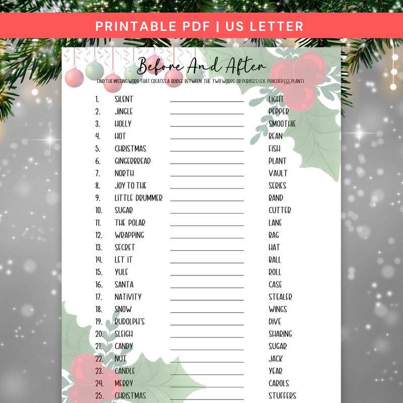 Before or After Trivia - Etsy