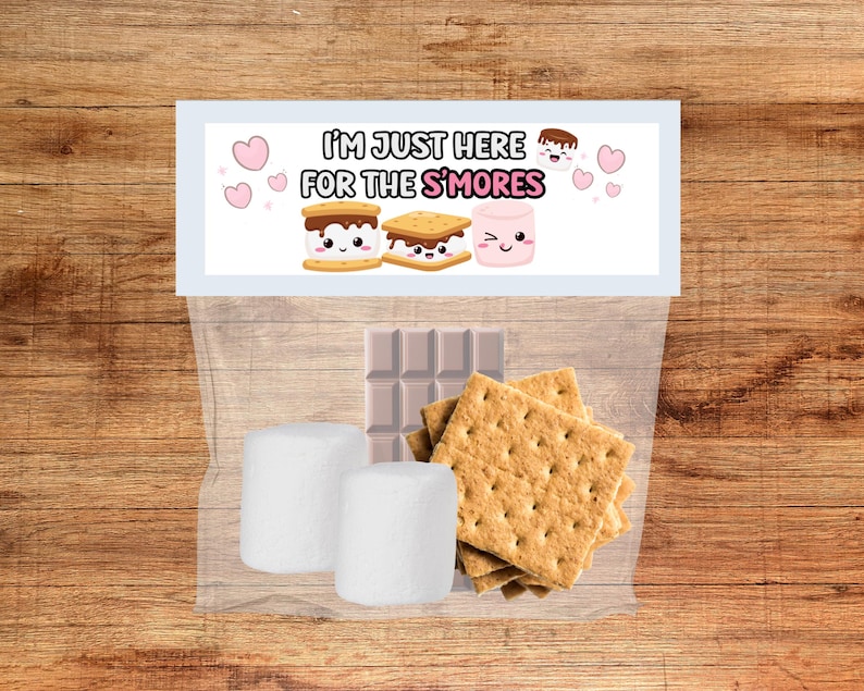 S'more Treat Bag Printable, Camping Treat Bag Topper, S'more Treat Bag ...