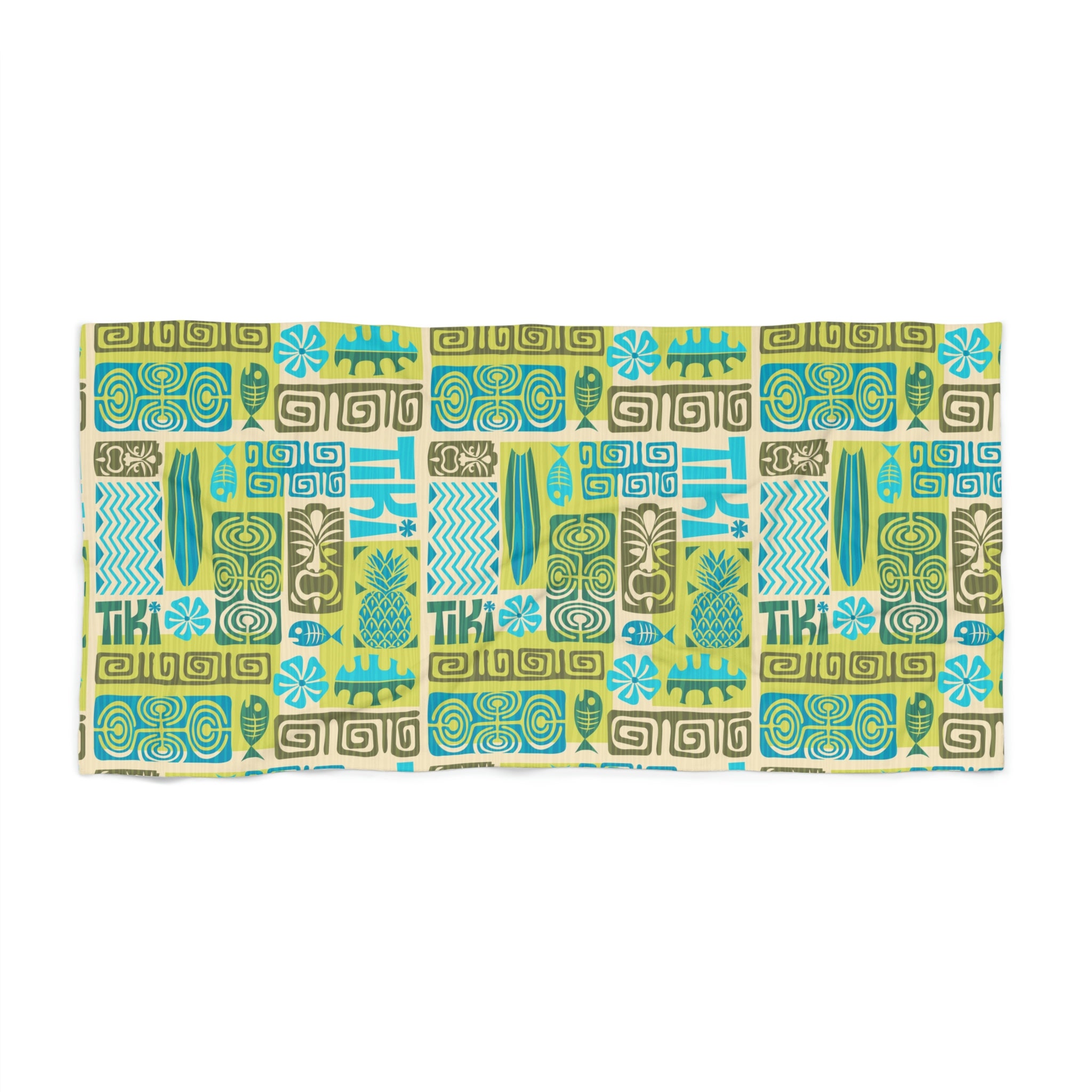 Fun Tiki Modern Boho Beach Towel Gift for Tiki Lovers | Fun Modern ...