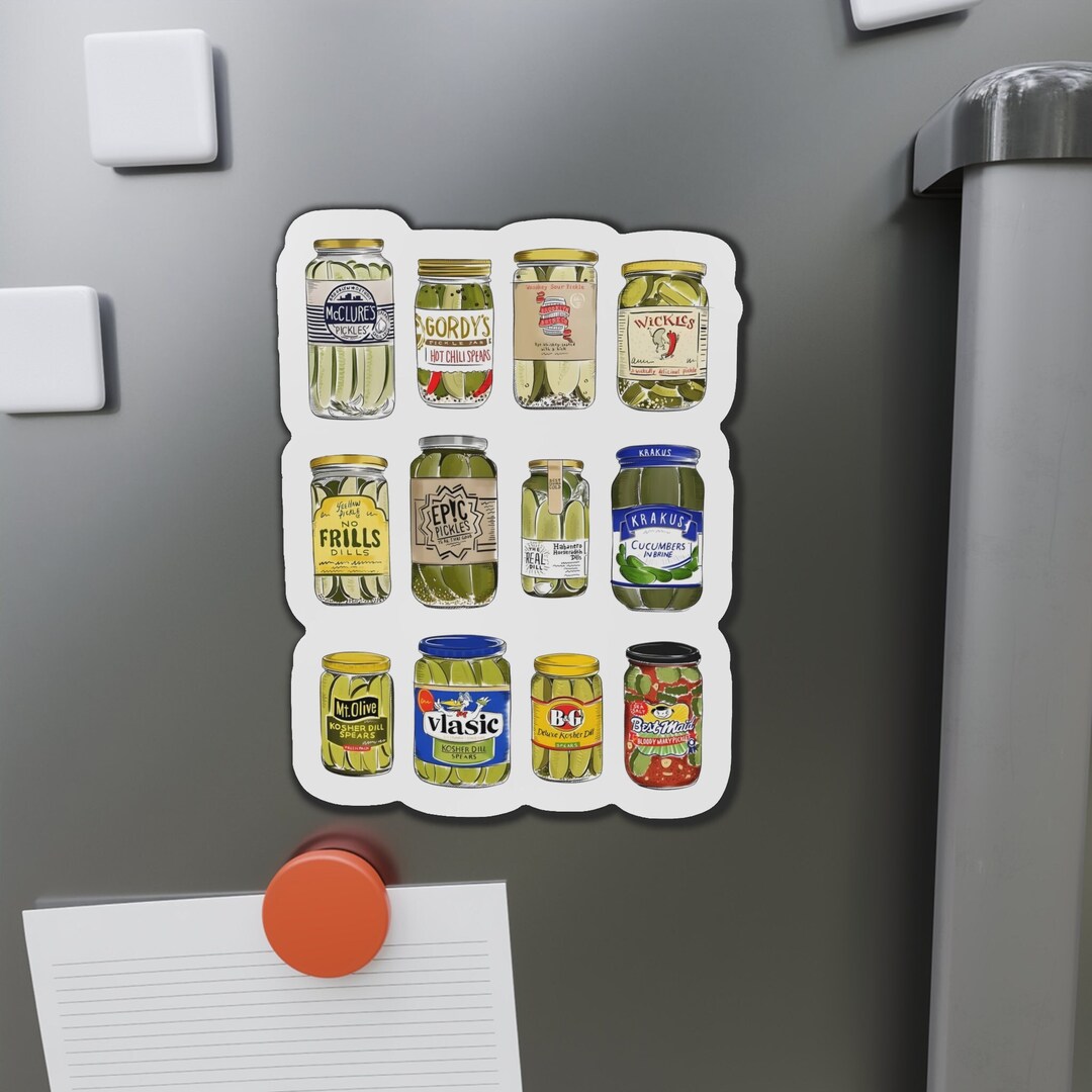 Pickles Magnet | Die-cut Magnets | Five Sizes | Vintage Pickle Jars ...