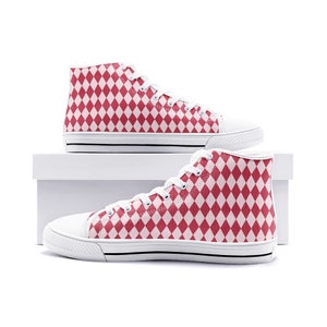 Pink Diamond Converse Style Sneakers Unisex High Top Canvas Shoes Fun ...