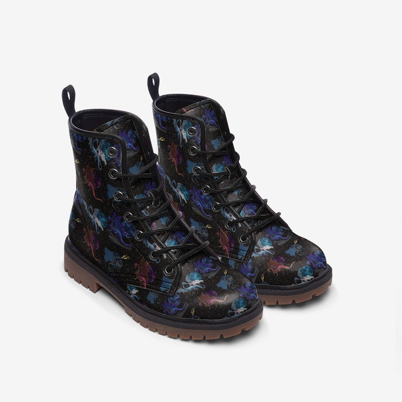 Dragons in Space Vegan Leather Boots Unisex Casual Lightweight Boots ...