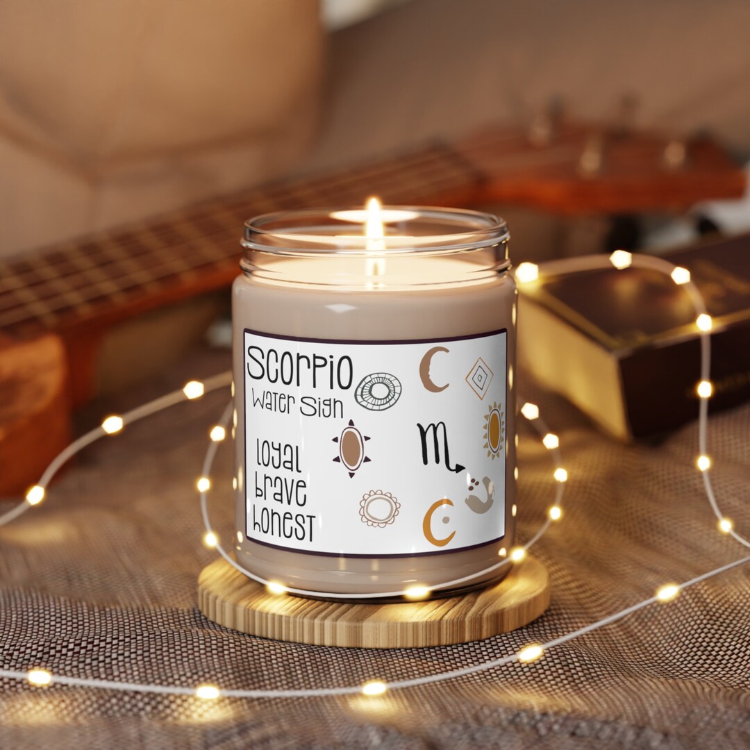 Scorpio Candle Zodiac Sign Personal Candle Scented Soy Candle, 9oz Five ...
