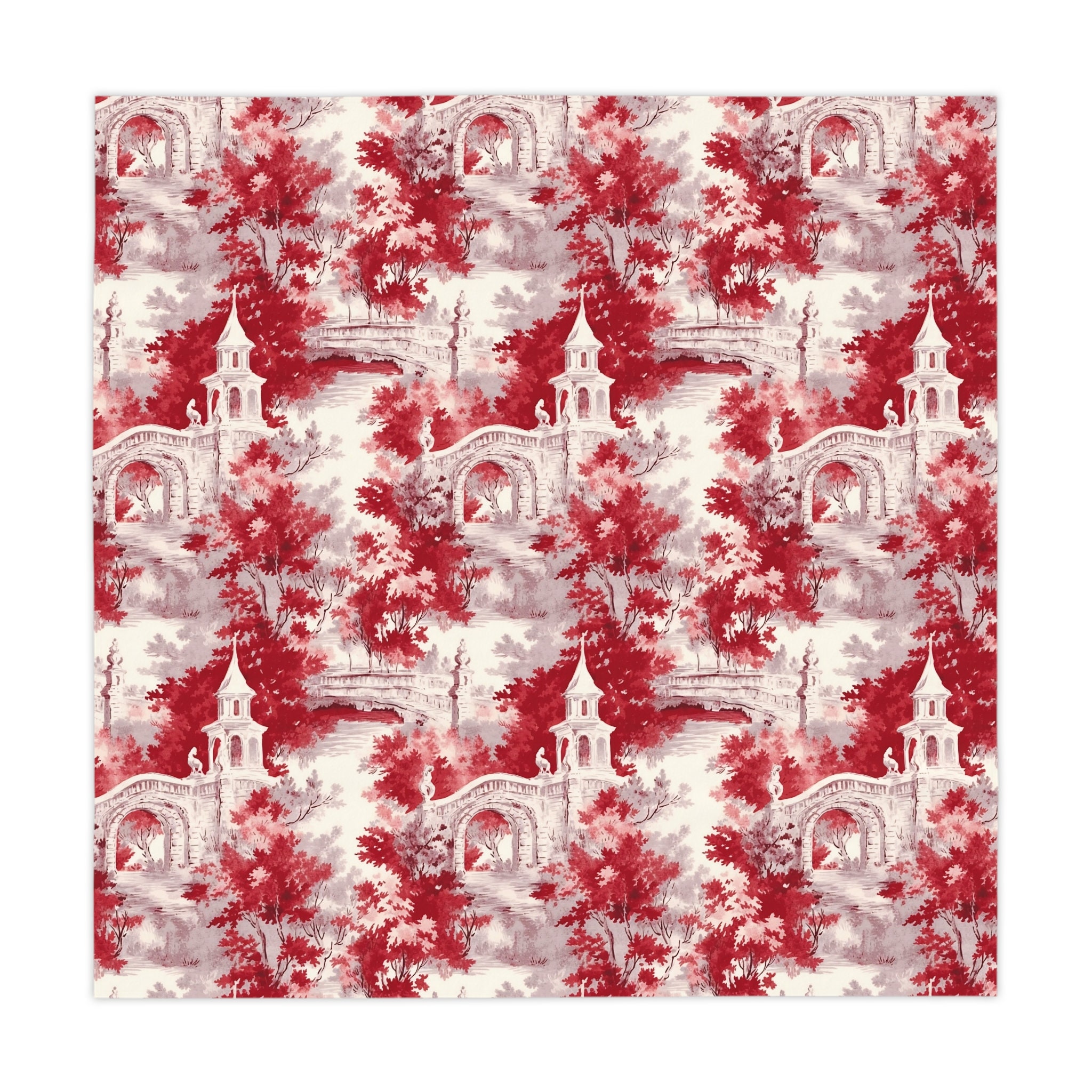 Classic Red French Country Toile Tablecloth Vintage Table Linens Dining ...