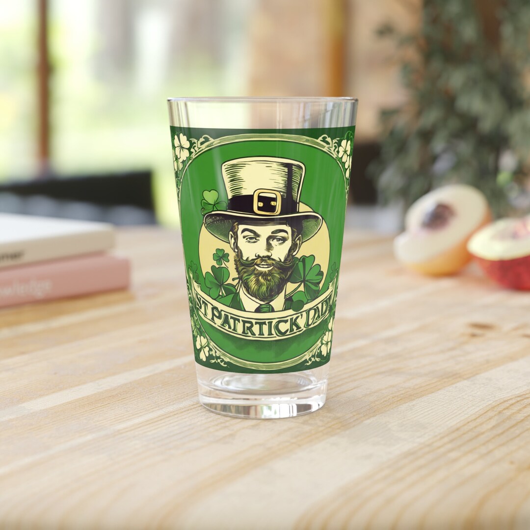 Vintage St. Patrick's Day Pint Glass, 16oz Old School St. Patrick's Day ...