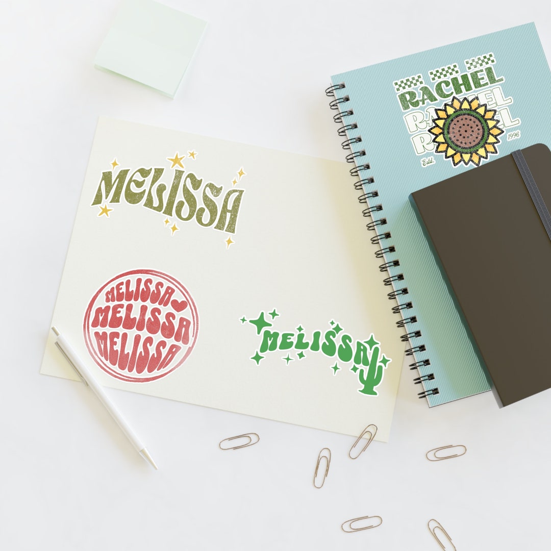 PERSONALIZED Name Sticker Sheets | Fun Retro Groovy Name Stickers ...
