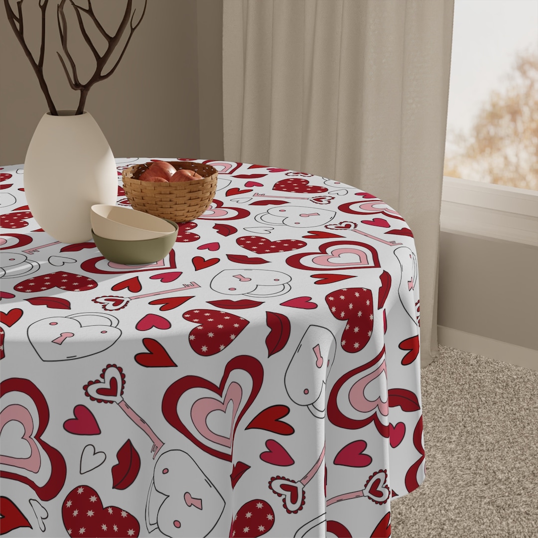 Valentine's Day Tablecloth | Valentine Dinner Table Linens | Modern ...