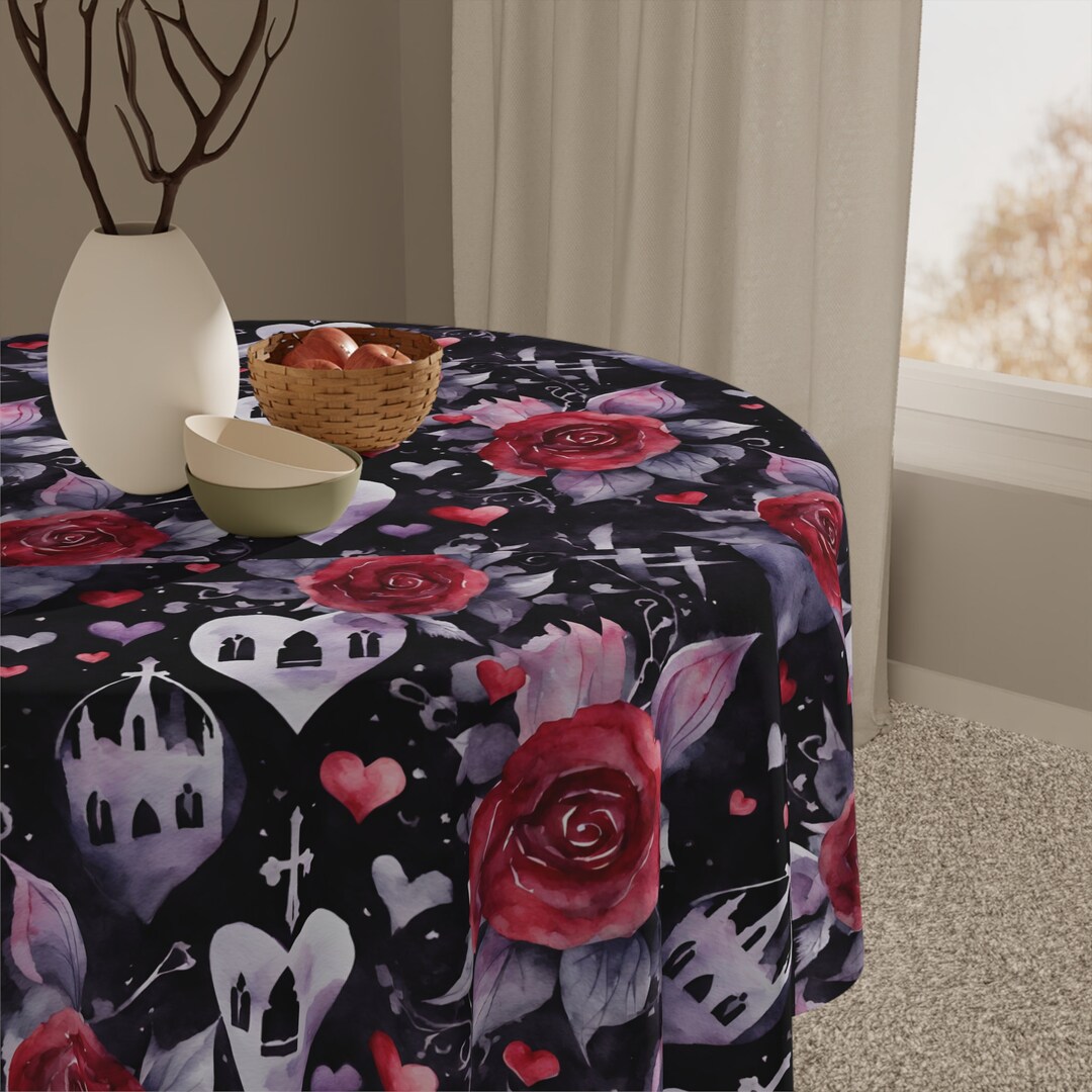 Gothic Valentine's Tablecloth Vintage Gothic Valentine's Day Dinner ...
