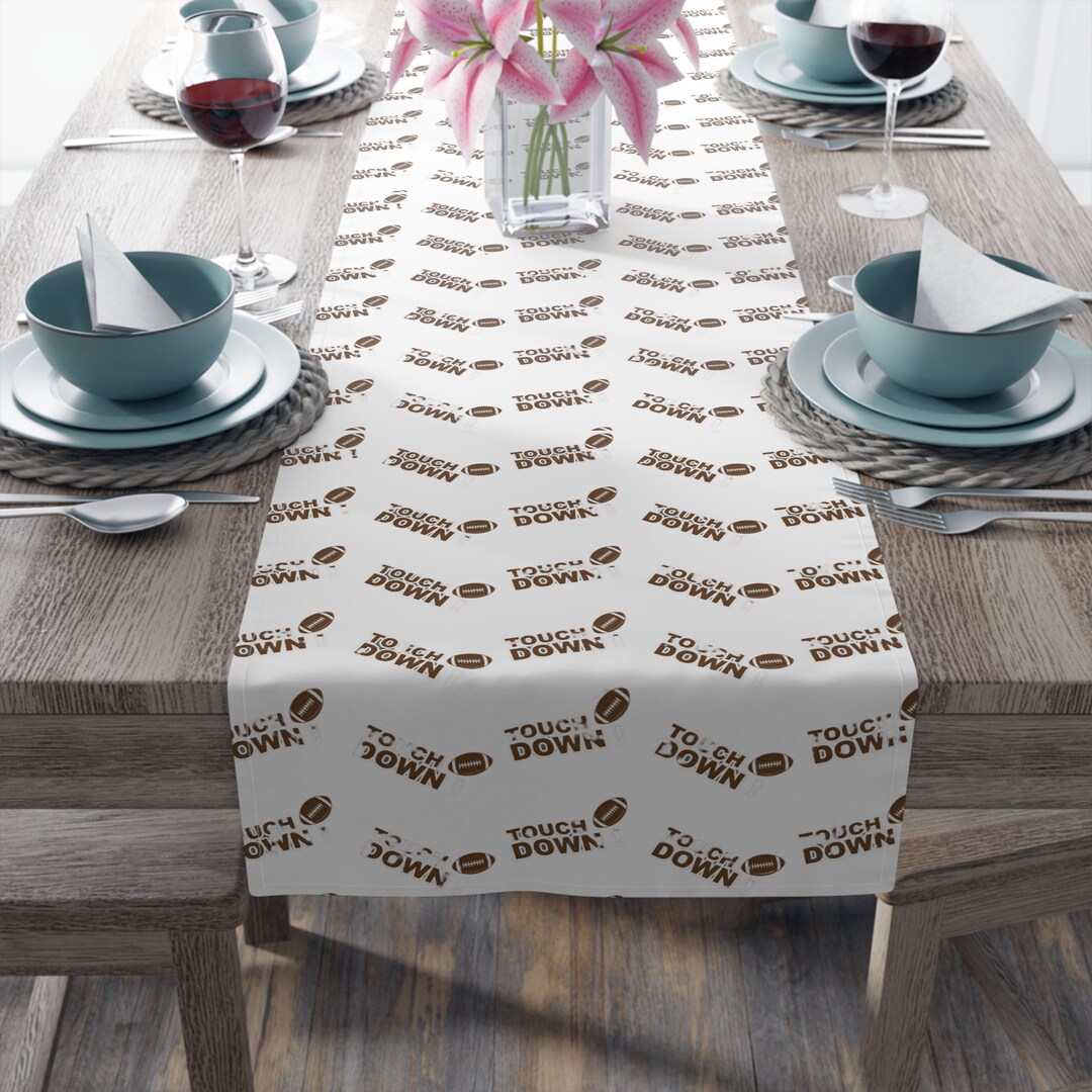 Football Table Runner (cotton, Poly) in Two Sizes | Super Bowl Party ...