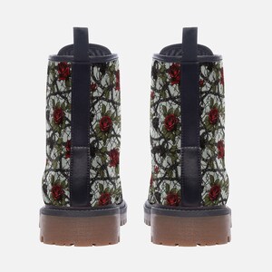 Barbed Wire Red Roses Boots Unisex Casual Vegan Leather Lightweight ...