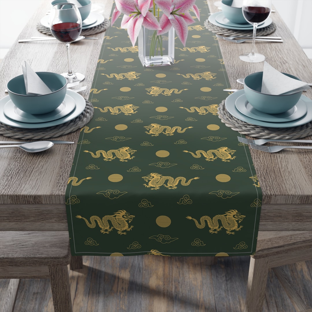 Chinese Lunar New Year Table Runner cotton, Poly in Two Sizes Rich ...