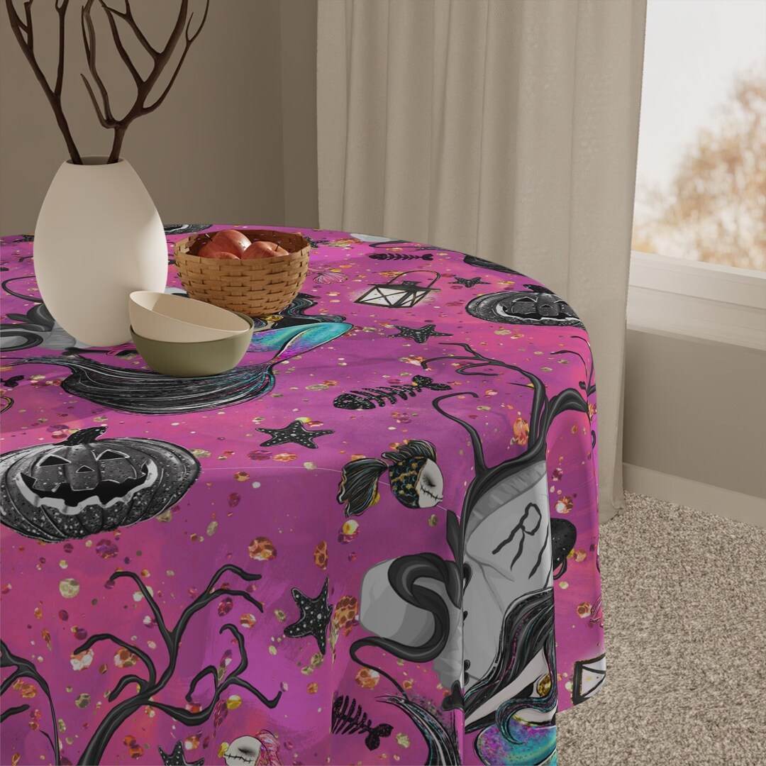 Halloween Mermaids Tablecloth Spooky Mermaids Home Decor - Etsy