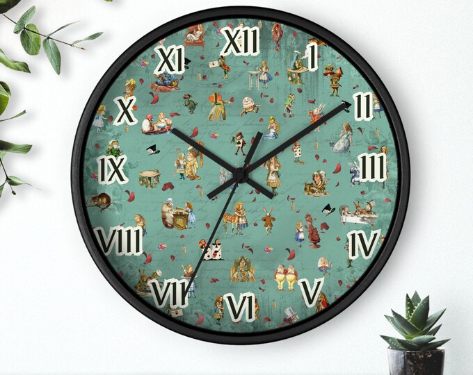 Alice in Wonderland Wall Clock | Fun Wall Clock in Three Colors | Alice ...