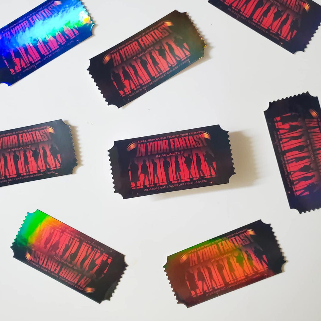 Ateez Customizable Concert Ticket Holo Stickers | Aesthetic Cute Kpop ...