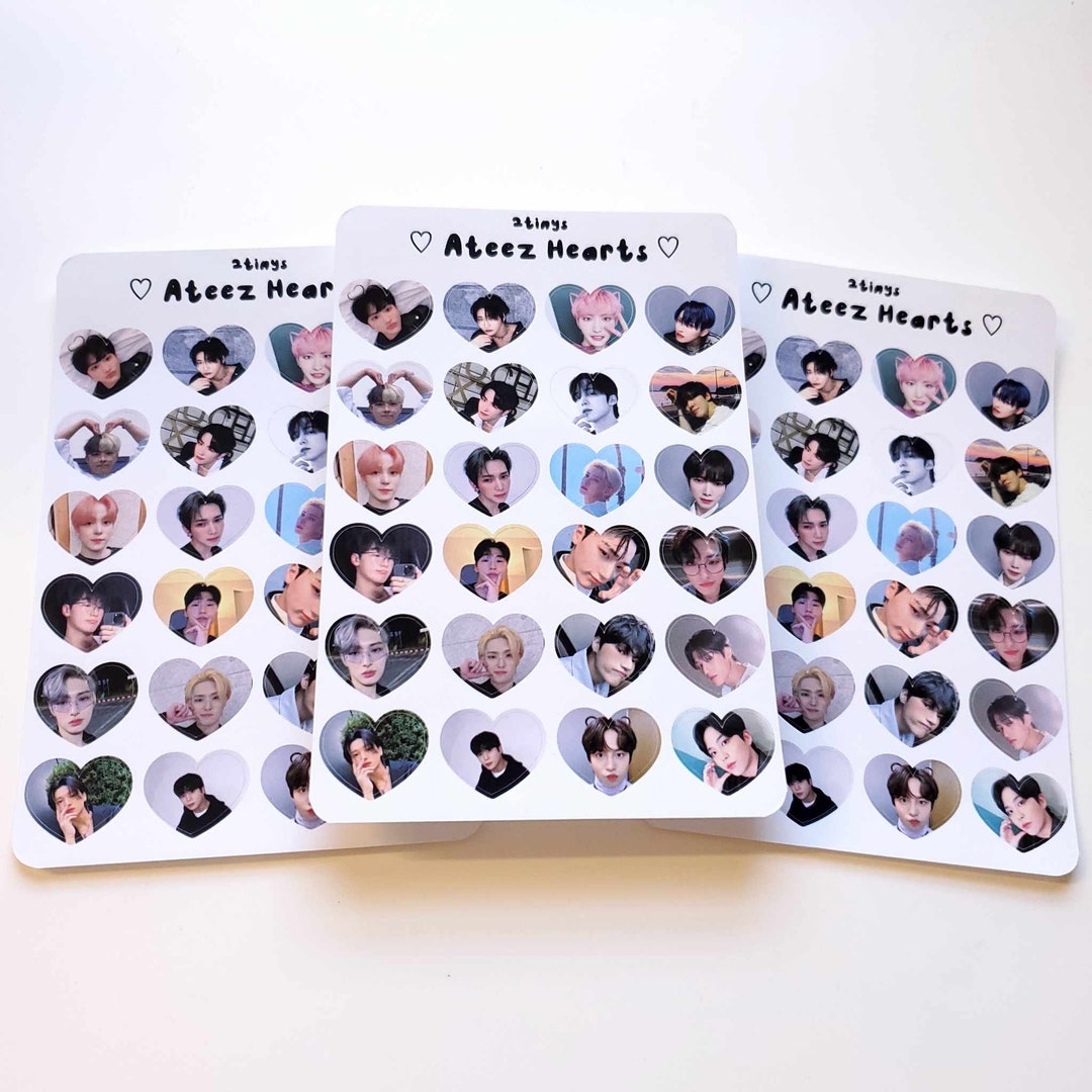 Ateez Hearts Sticker Sheet | 24 Pcs | Aesthetic Cute Kpop Stickers for ...