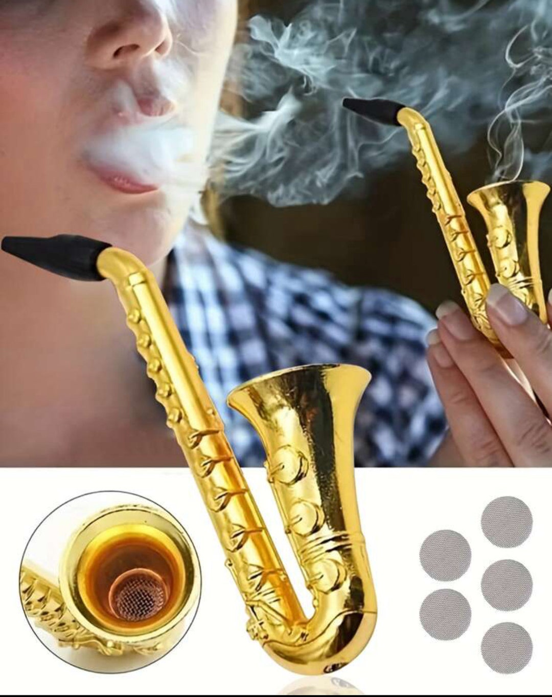 Jazz up Your Smoke: Compact Saxophone-inspired Pipe - Etsy